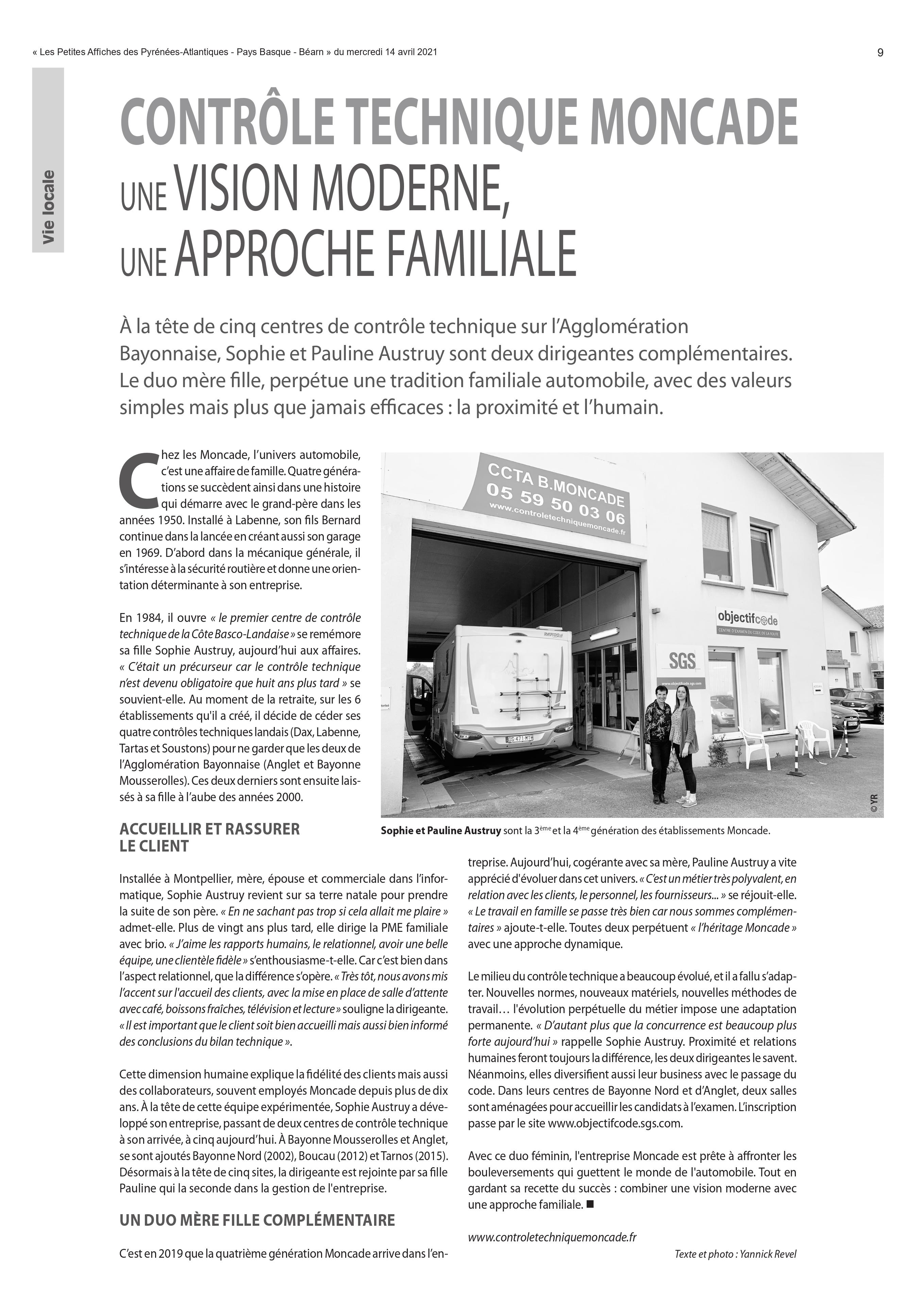 On parle des contrôles Techniques Moncade